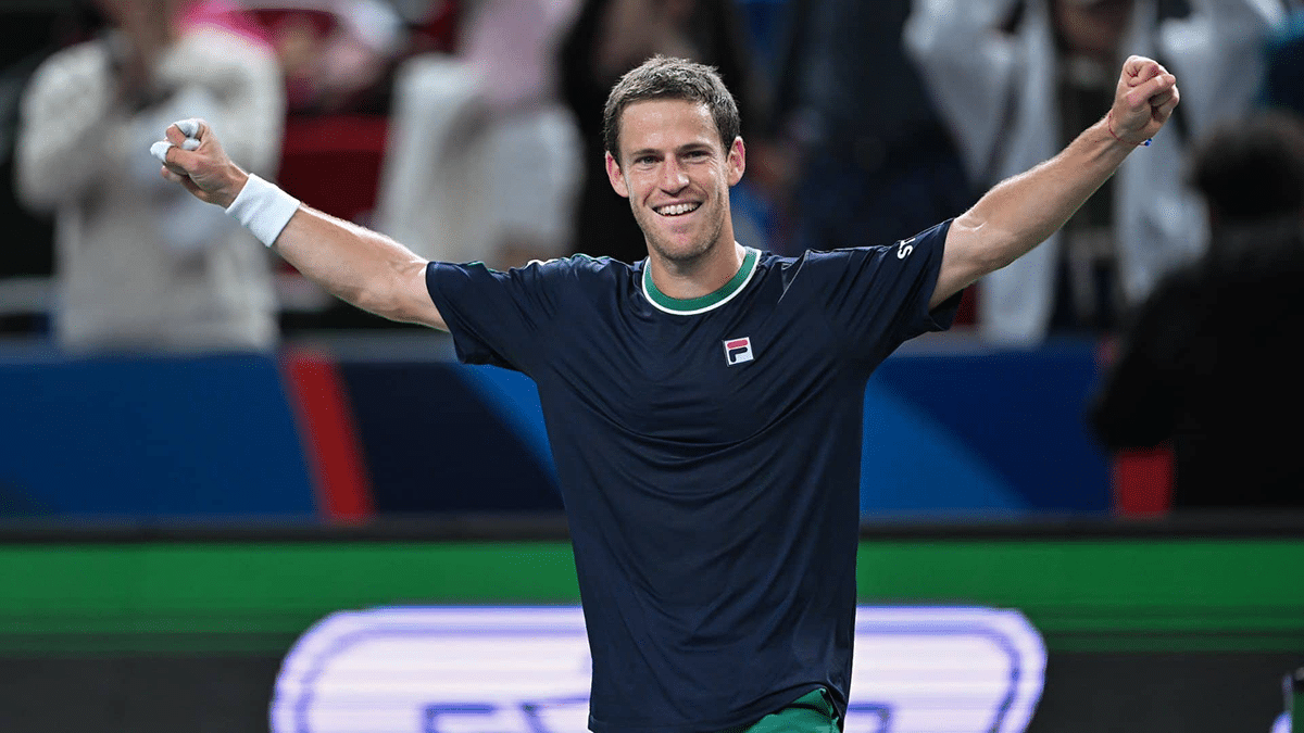 Bajo la lluvia: el festejo de Diego Schwartzman tras superar la qualy ...